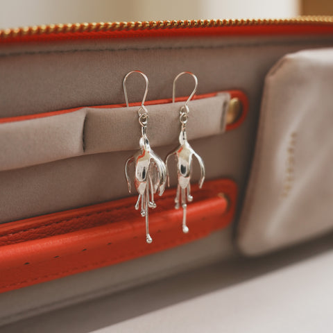 Sterling Silver Fuchsia Flower Earrings – Element Isle